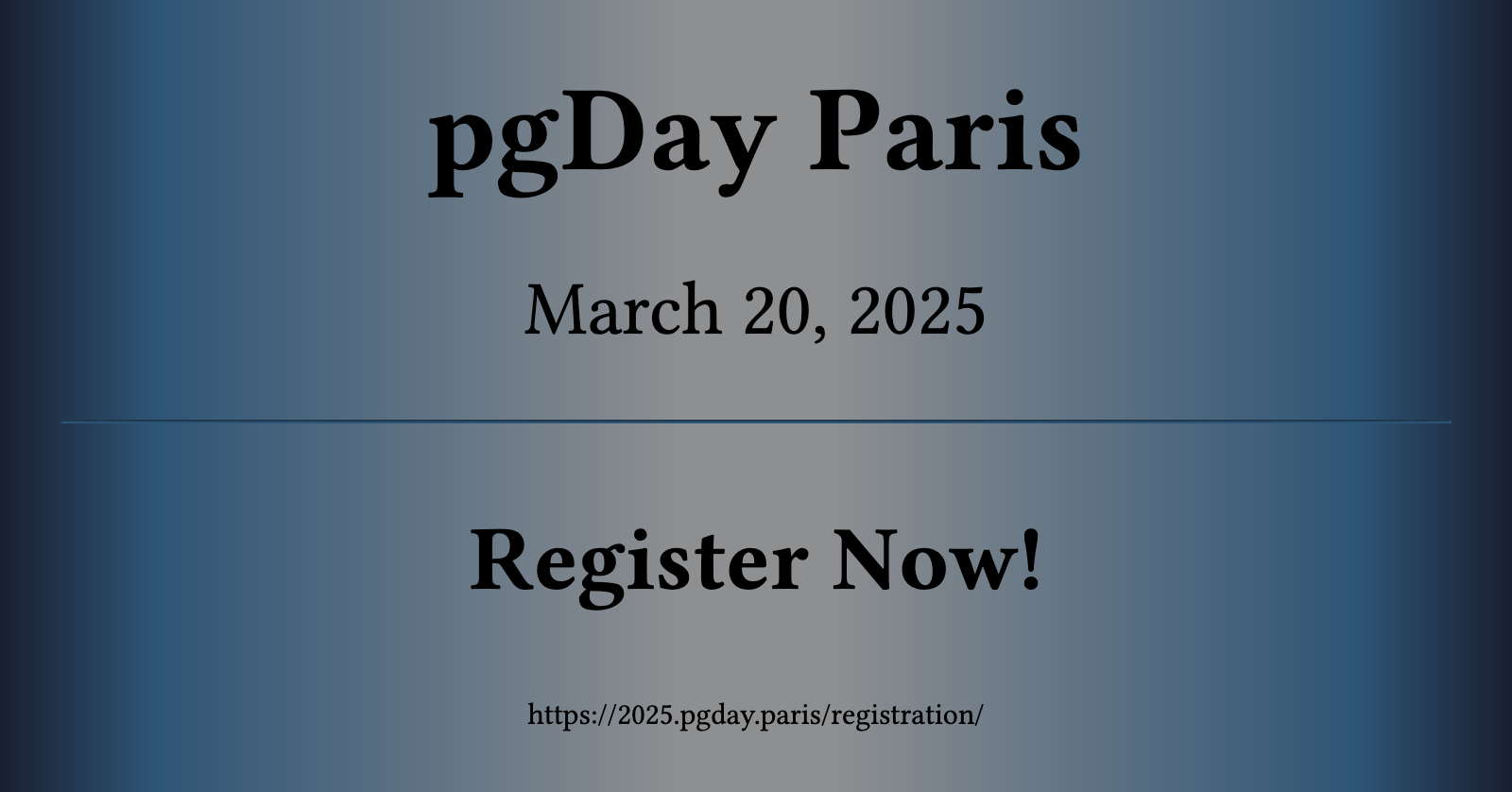 Registration — pgDay Paris 2025